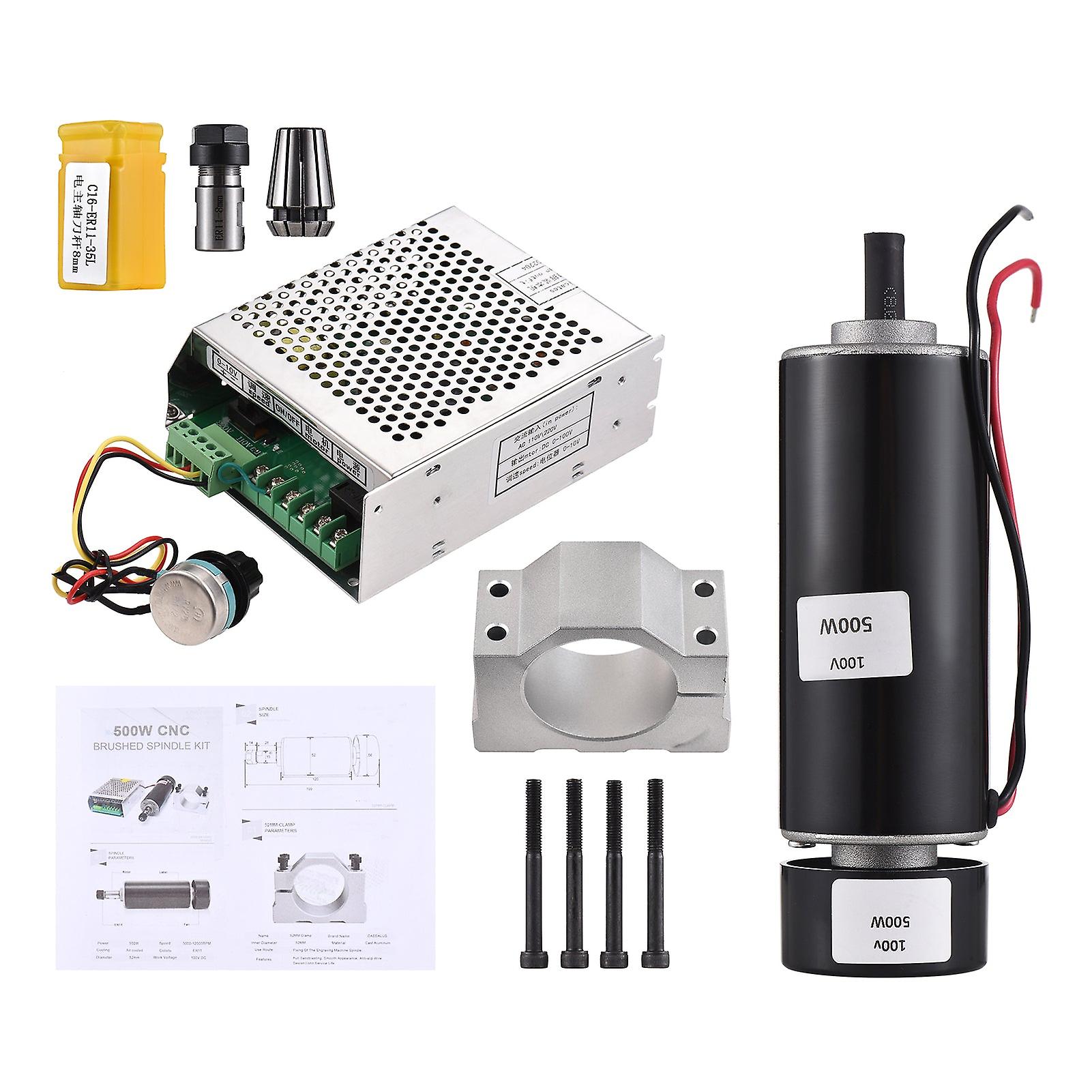 500W Cnc Brushed Spindle Kit Engraving Machine Spindle 500w Motor Kit ...