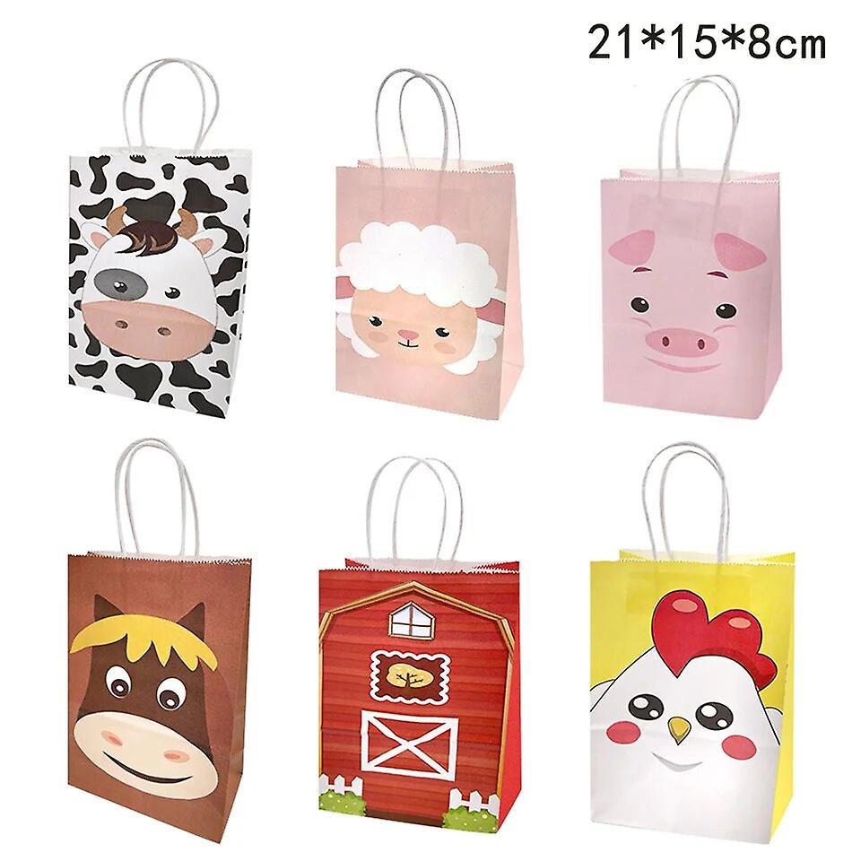 Farm Animal Cow Pig Disposable Tableware Carton Paper Cups Plates Candy ...