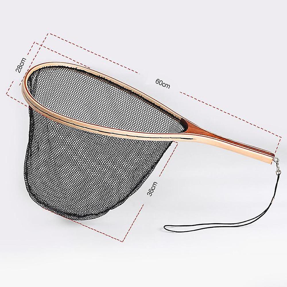Fly Fishing Landing Net Wooden Handle Nylon Landing Handle Trout Mesh ...
