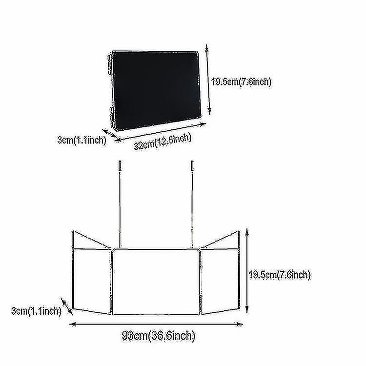 Retractable Hanging Three-sided Folding Vanity Mirror(,) | Fruugo UK