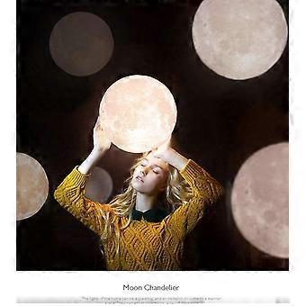 3D Printed Moon Pendant Lamps - Univers Planet Ceiling Lamp Creative ...