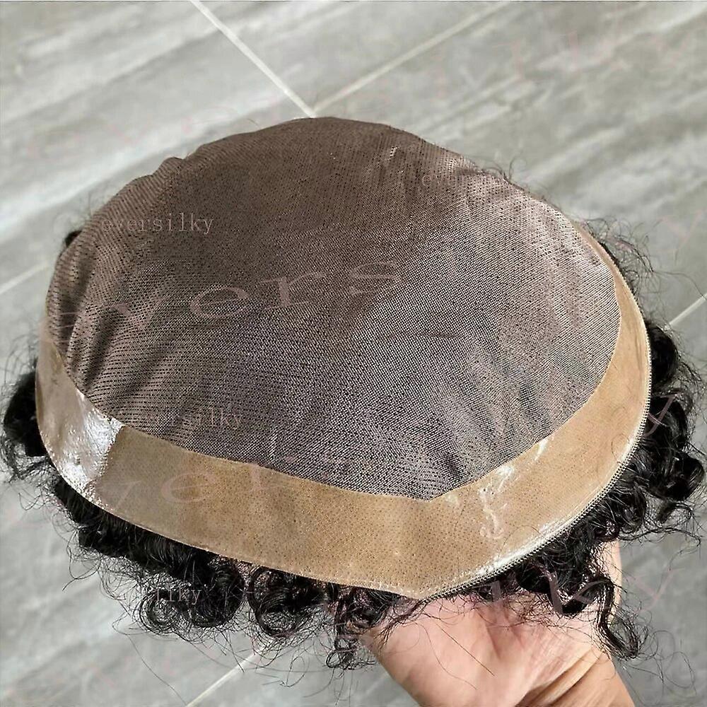 8mm Afro Kinky Curly Human Hair Toupee For Men Mono Lace With Pu Around ...