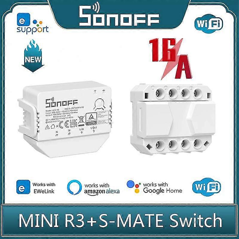 Sonoff Mini R3 16a Wifi Smart Switch With S-mate Ewelink Control No ...