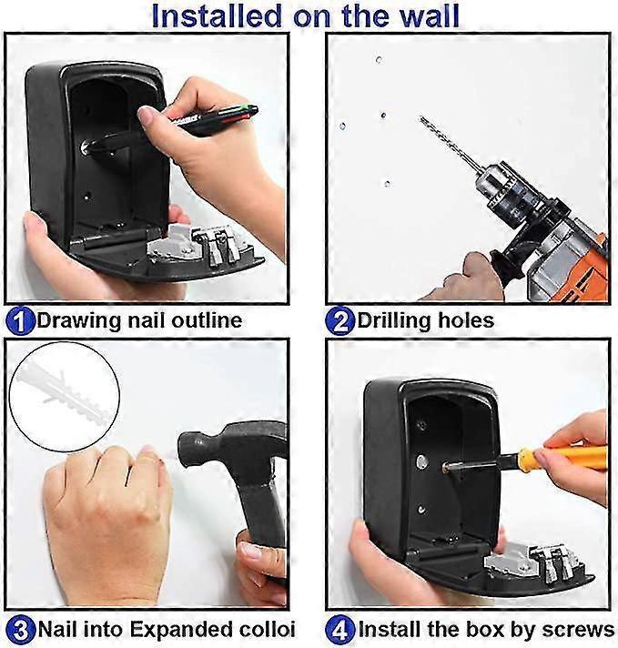 Superior Large Keys Box, Key Safe With 4 Digit Numeric Code, Wall ...