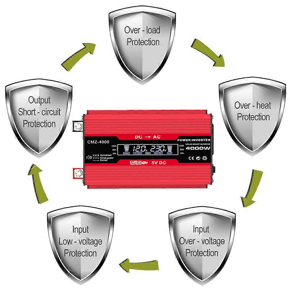 4000W Peak Power Modified Sine Wave Inverter LED Display 300W Rated ...