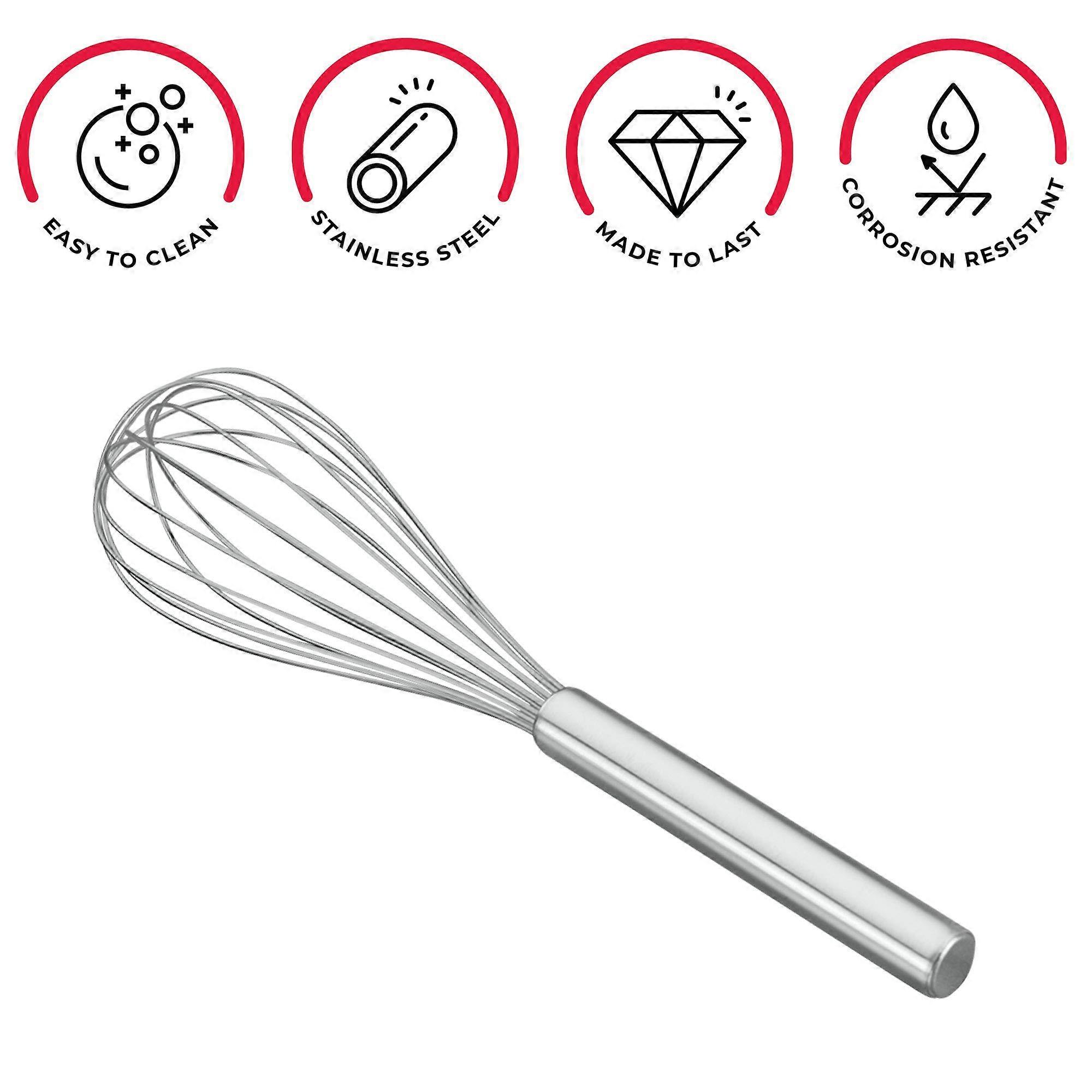 Heavy Duty 8 Wire Stainless Steel Whisk, 30 cm, Silver | Fruugo UK