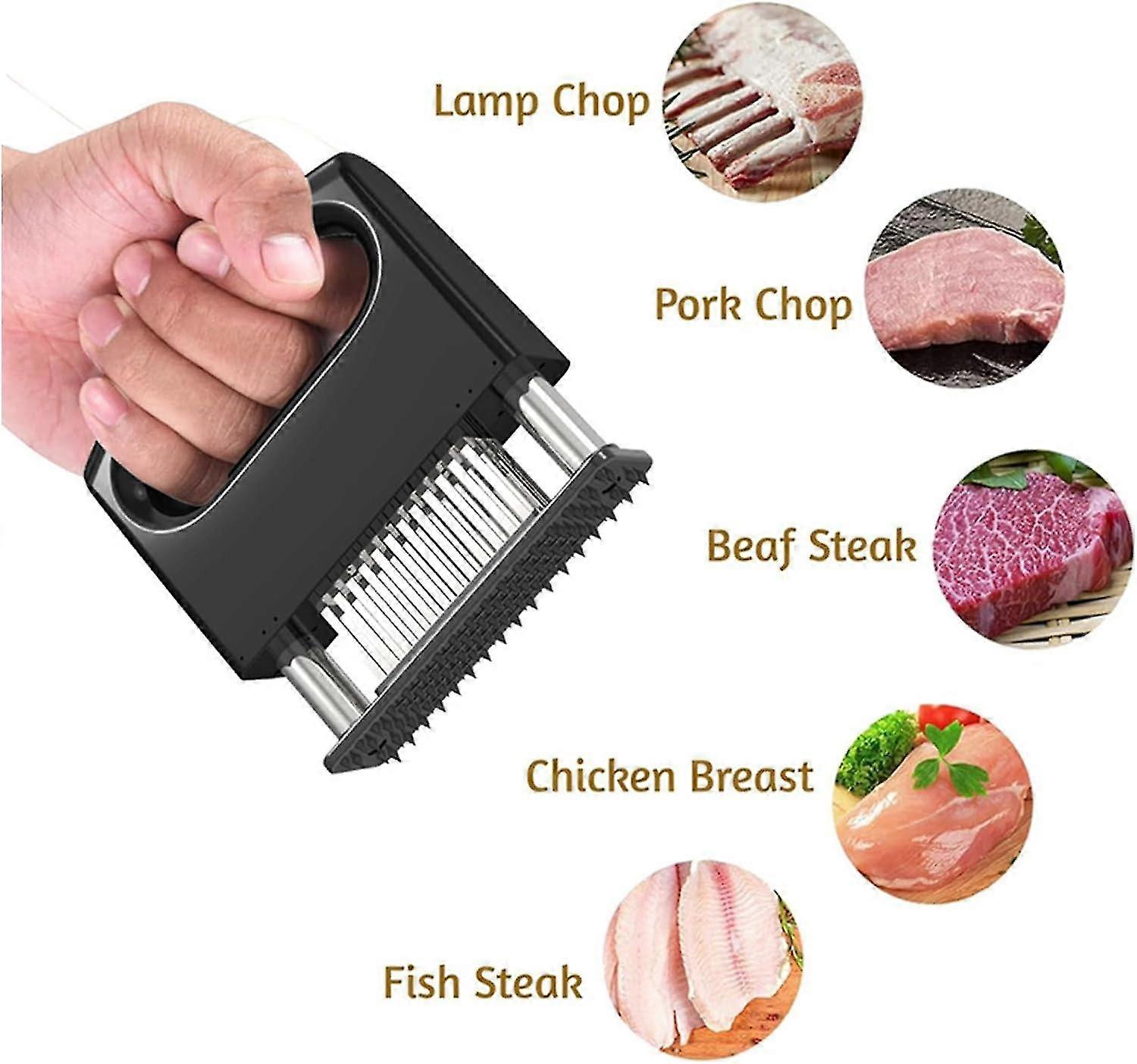 Meat Tenderizer, 48-pin Stainless Steel Sharp Steak Tenderizer, Meat ...