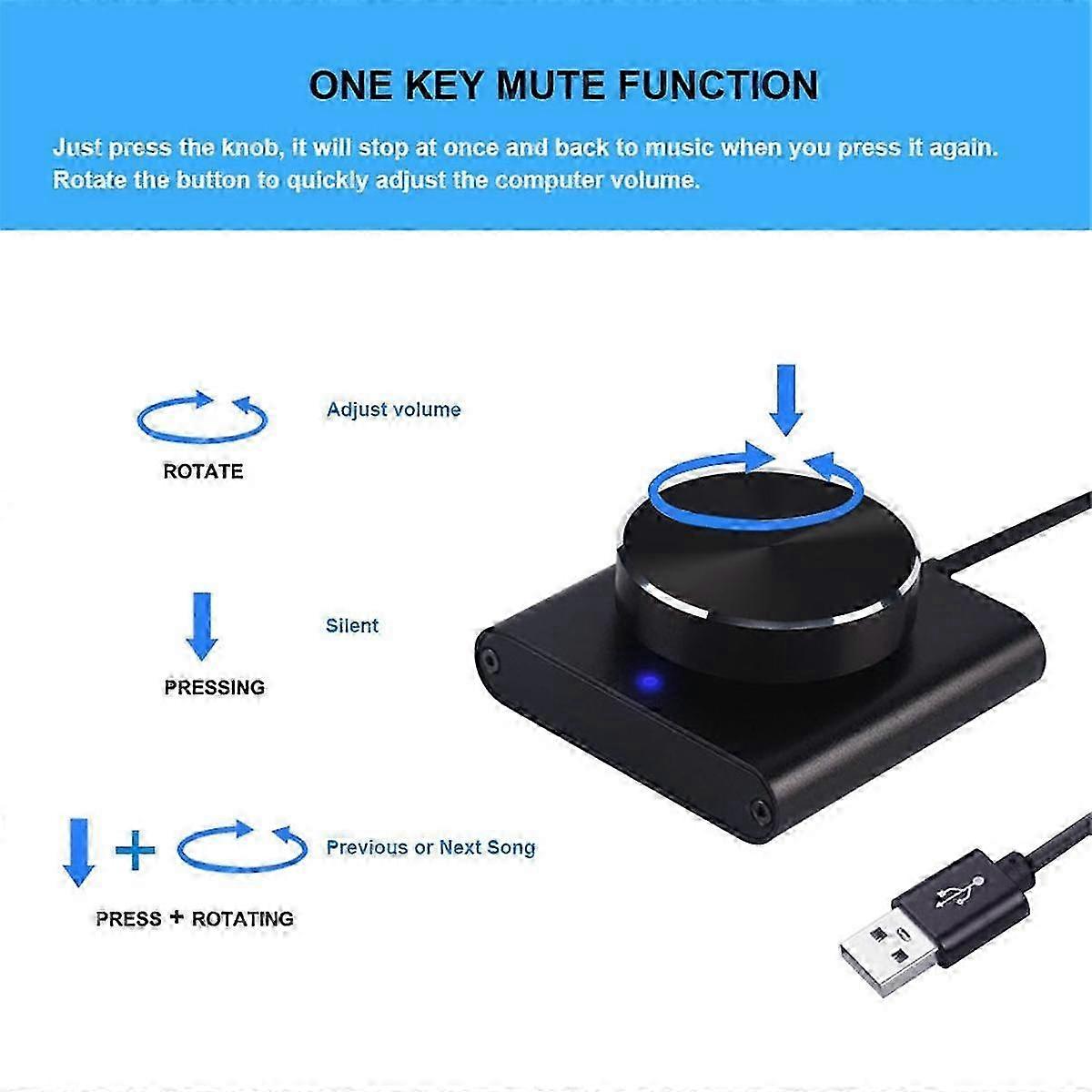 USB Volume Control Lossless PC Computer Speaker Volume Controller Knob ...