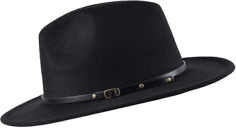 Women's Girls' Fedora Hat Winter Jazz Hat Felt Cap - Wide Brim Vintage ...