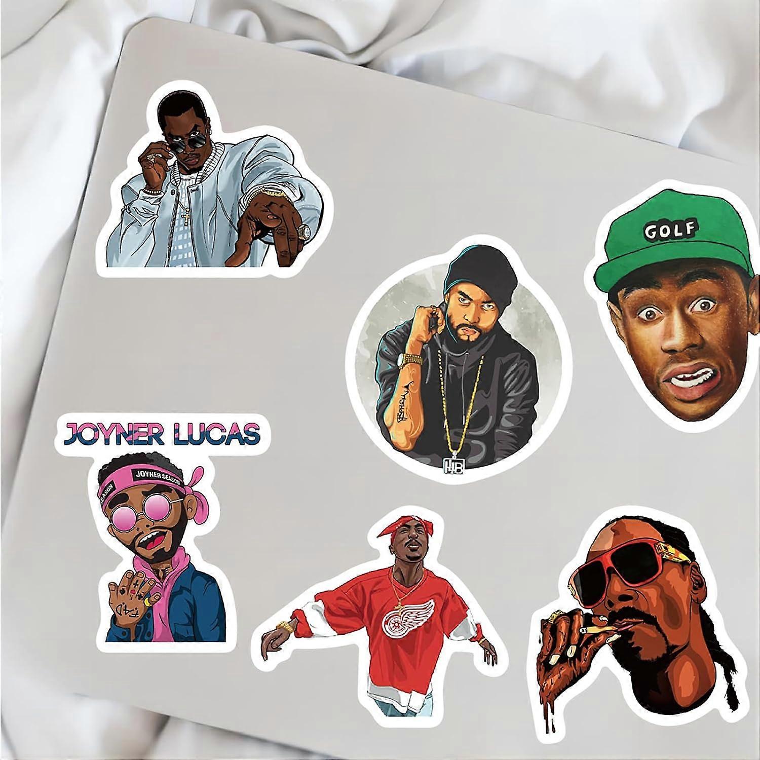 100Pcs Rapper Stickers, Hip Hop Rap Singer Repeating Waterproof ...