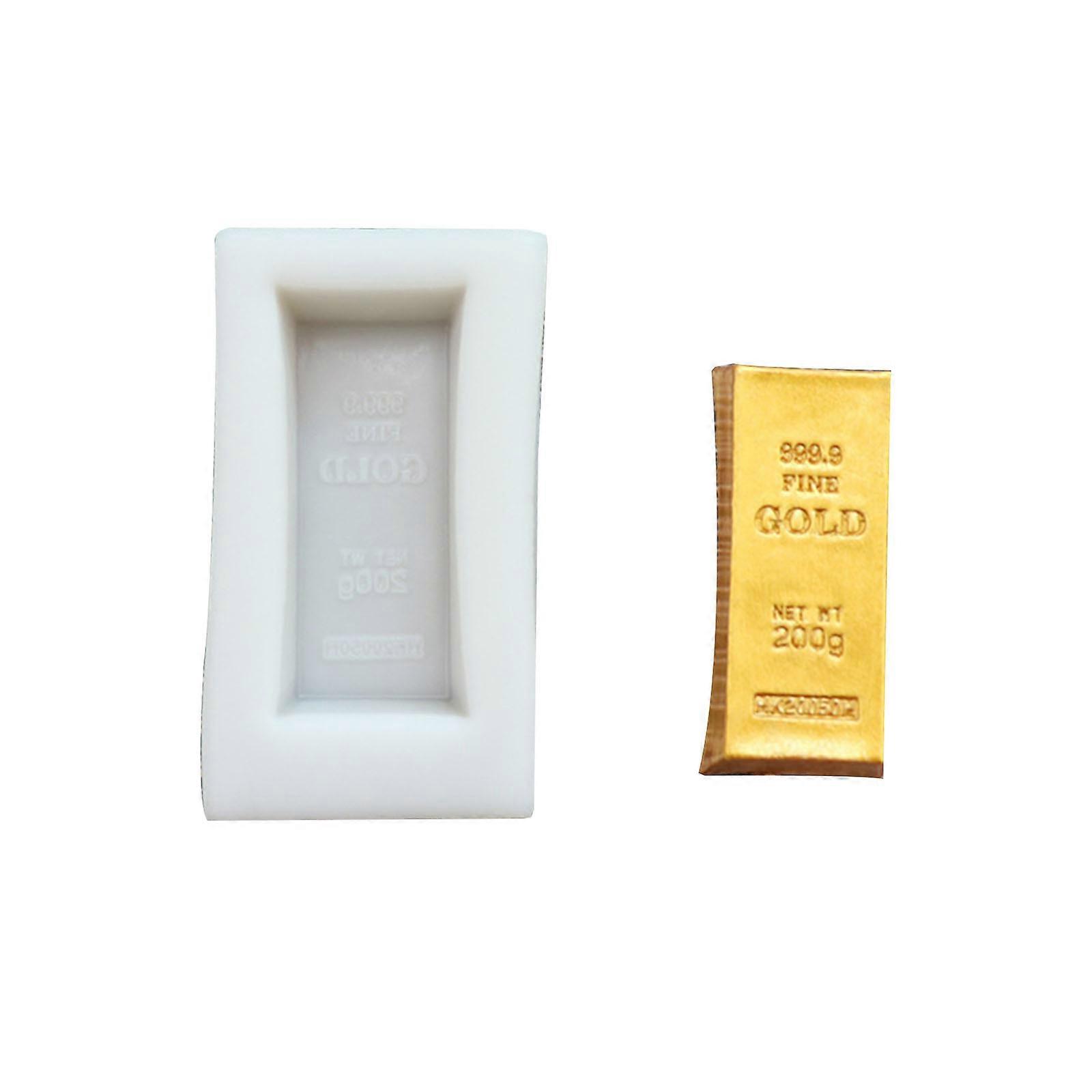 3D Gold Bar Gold Brick Silicone Mold DIY Chinese Style Cake Chocolate ...