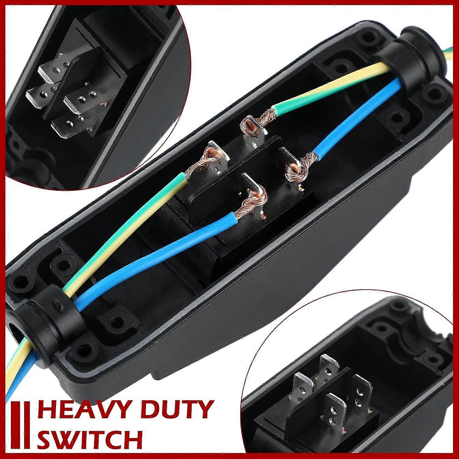 2 Pieces Waterproof Inline Cord Switch AC/DC 12V-250V Heavy Duty Button ...