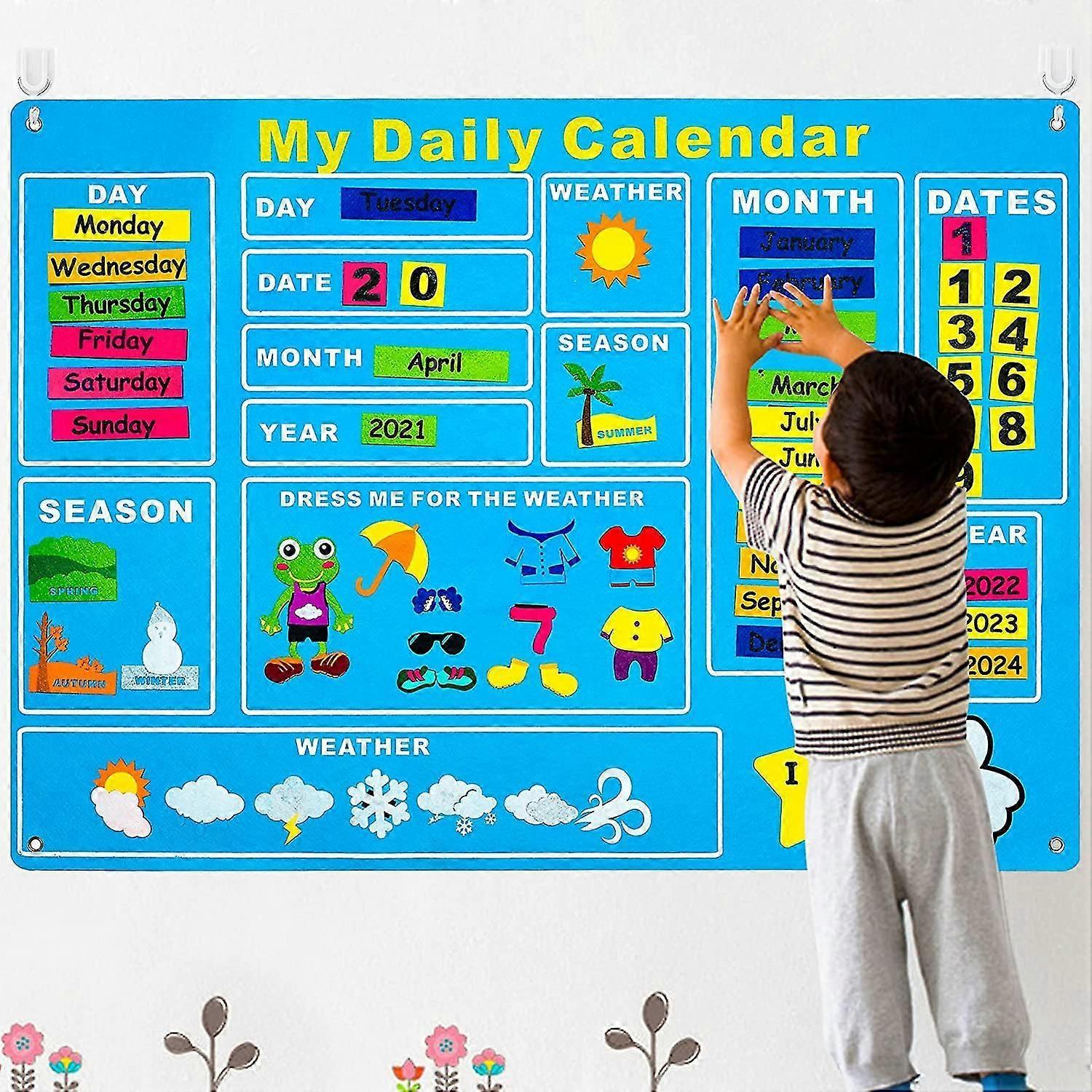 My First Daily Calendar Time Weather Season Chart For Toddlers Early ...