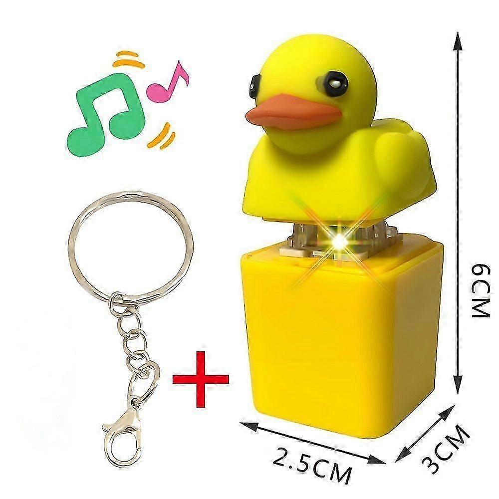 Quacking Duck Keychain with Colorful Lights, Fun Portable Stress Anxiety Relief Fidget Toy ...