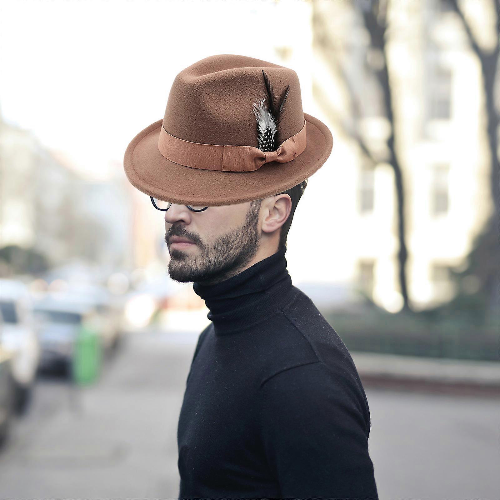 Felt Flat Top Fedora Hat for Men Adult Stage Performances Hat Theme ...