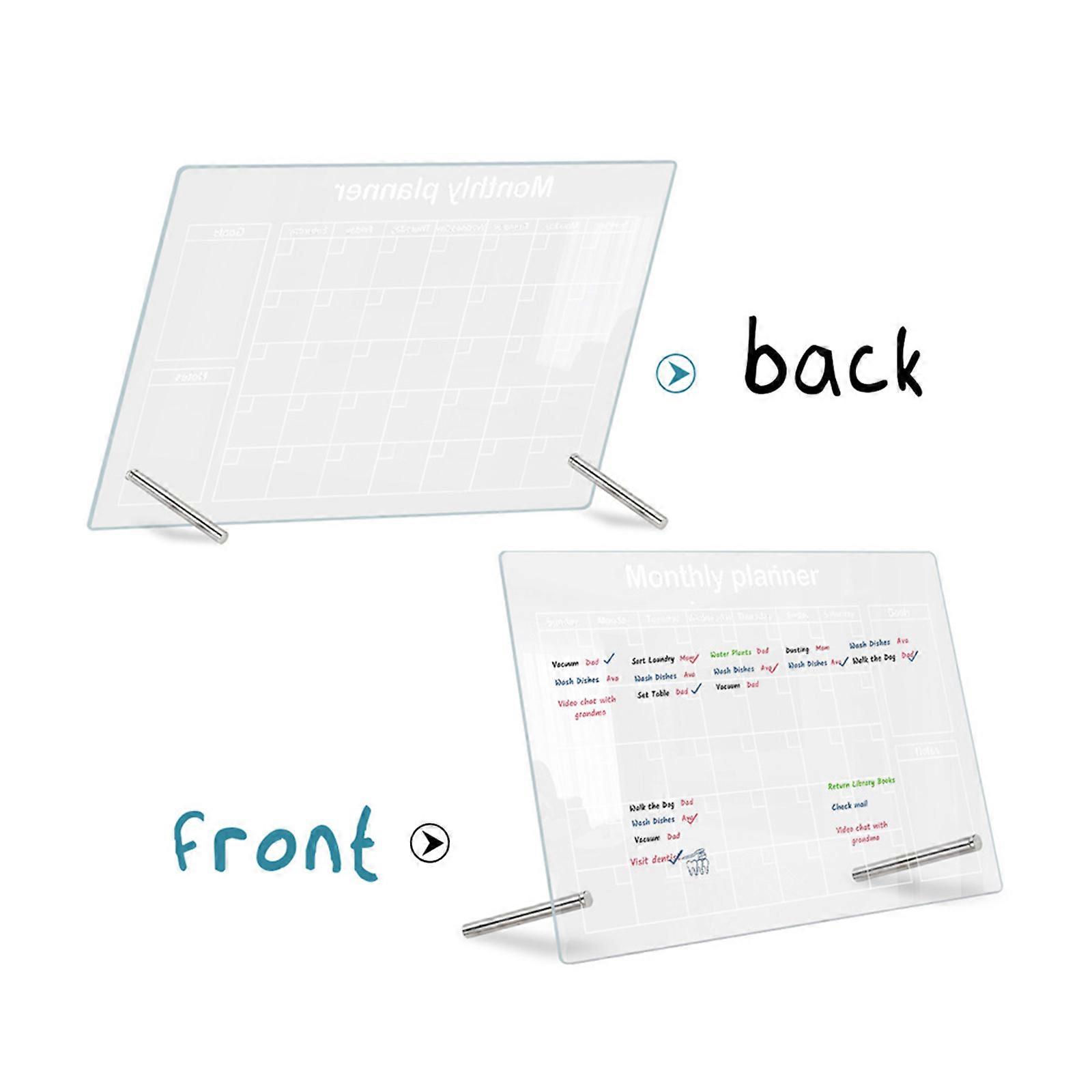 Desktop Whiteboard Clear Acrylic Dry Erases Board Memo Writing Board ...