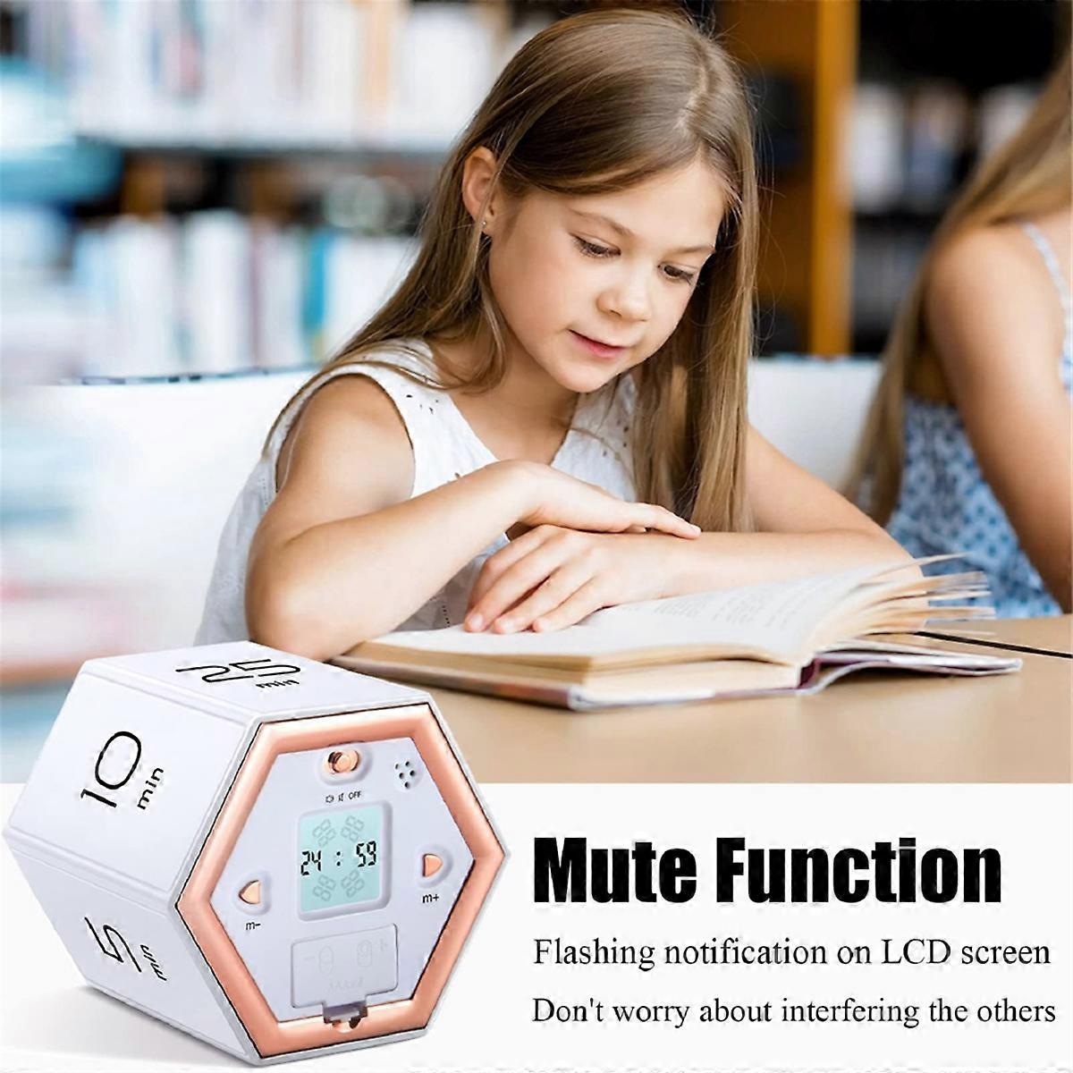 Hexagon Flip Timer with Mute & Alarm Function- Kitchen Timer Easy to Use -Time Management ...