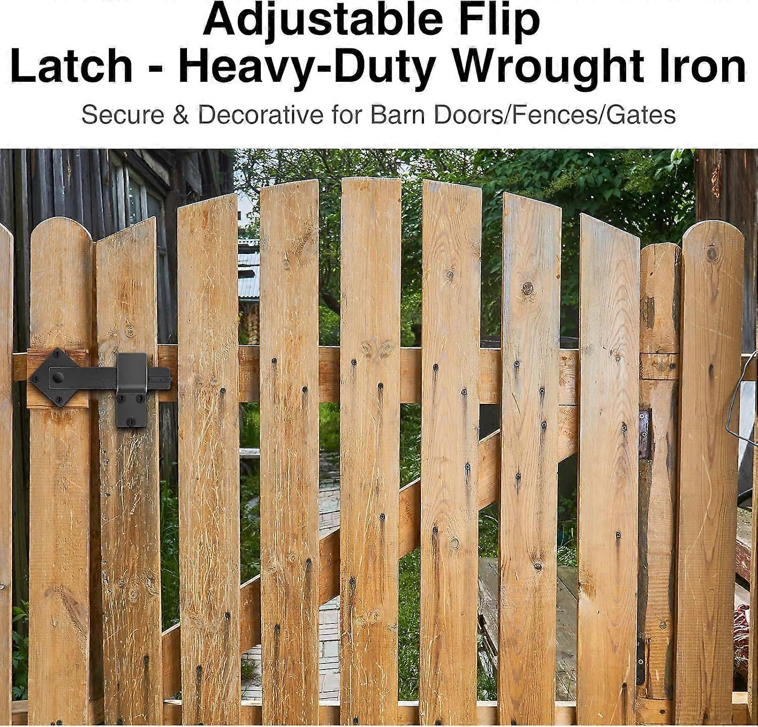 6" Farm Flip Gate Latch for Wooden Fence - Sturdy Barn Door Lock Flip ...