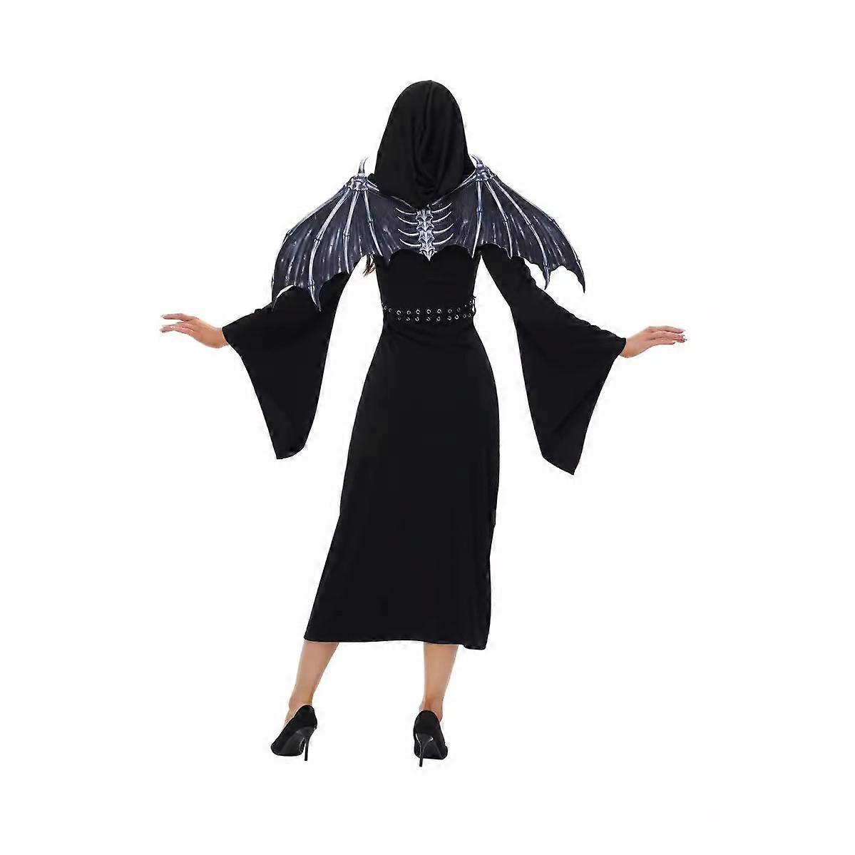 Gothic style dark angel costume demon dress witch vampire bride cos ...