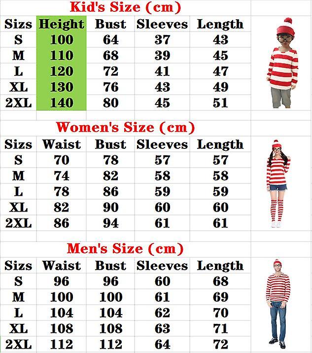 Familie Matchende foreldre-barn Hvor er Wally Costume Set Waldo Book ...