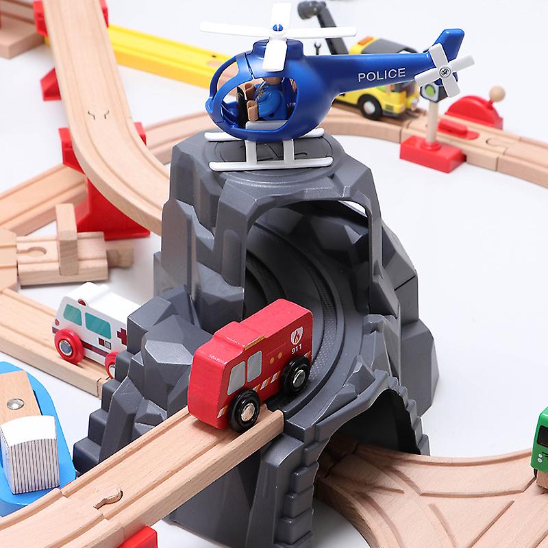Wooden Train Track Deluxe Oversized Railway Flexible Wood Track Set ...