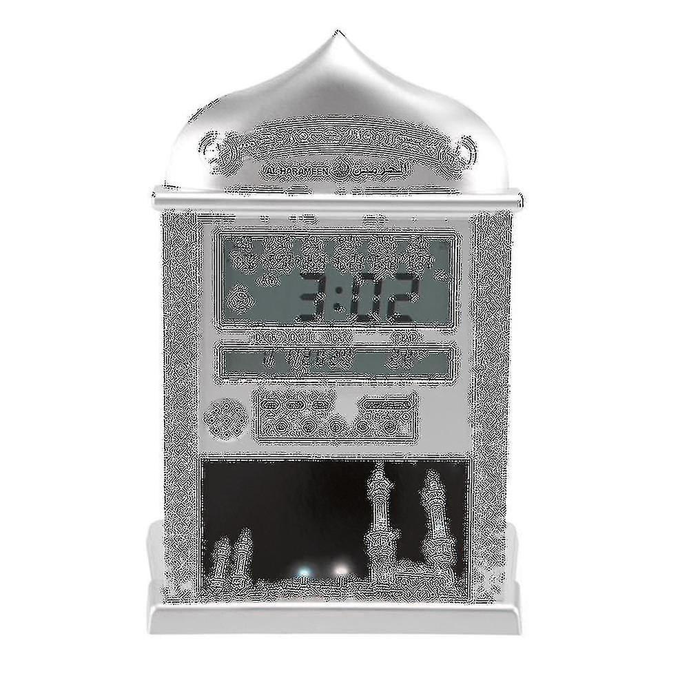 Azan Clock Athan Prayer Clock Automatic Azan Wall Prayer Clock Islamic Muslim Silver | Fruugo UK