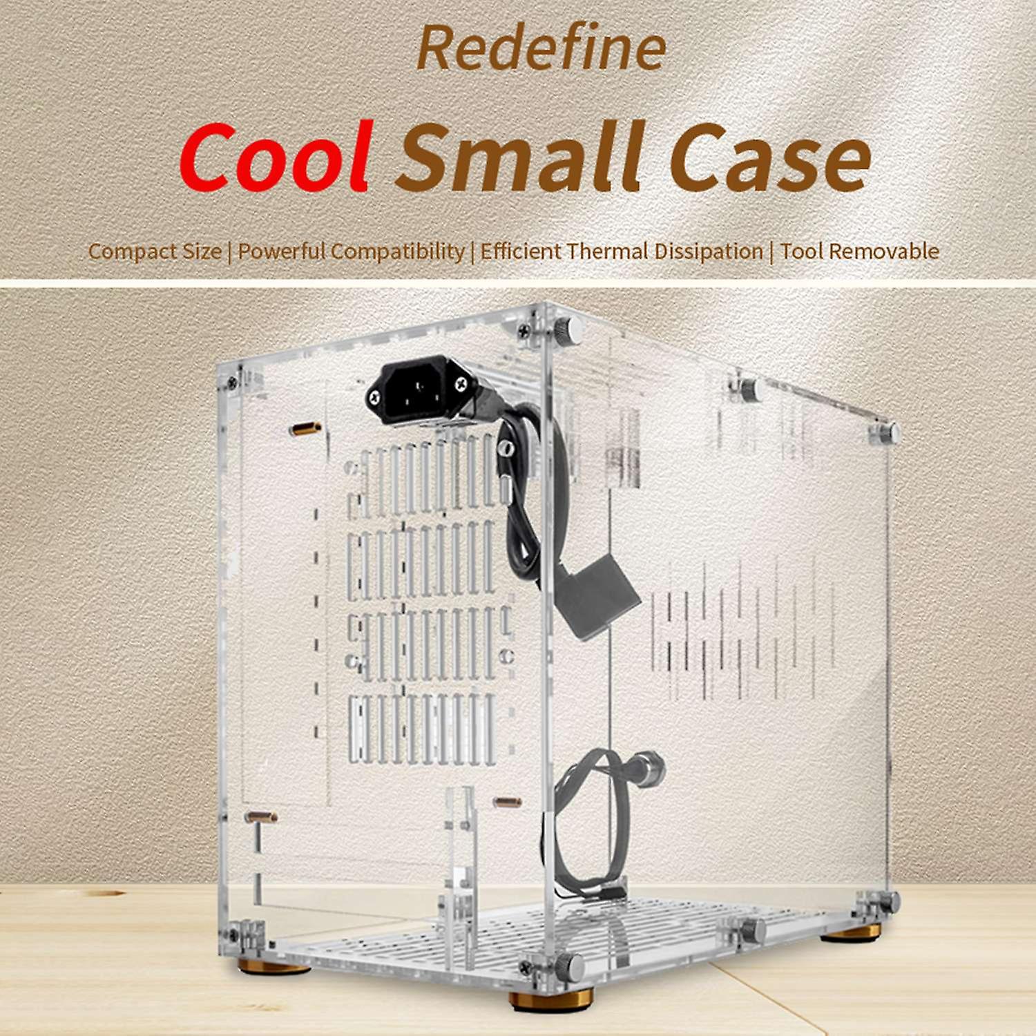 Small Computer Case Plexiglass Shell Compact PC Case Desktop PC Case ...