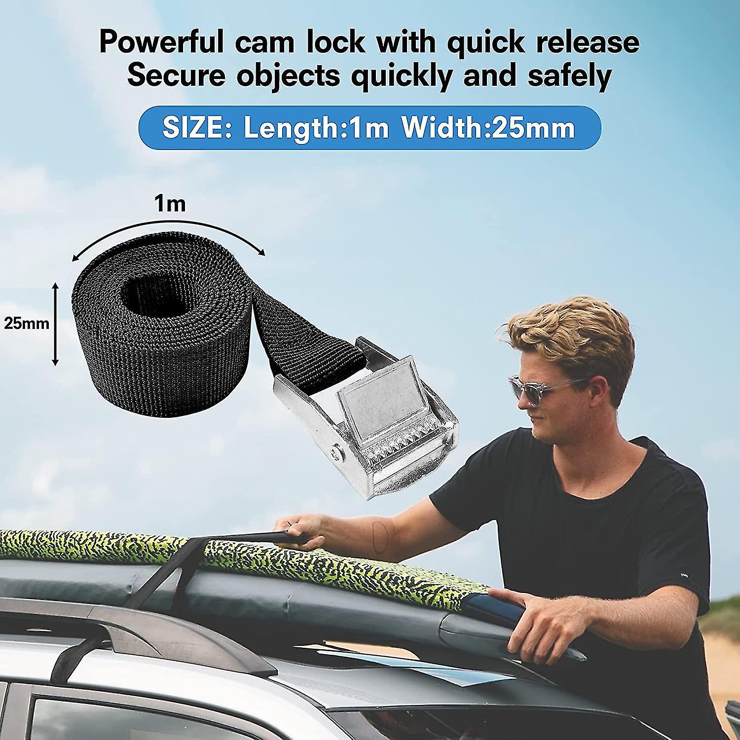 Lashing straps 1m - 6 pieces of lashing straps, short, black, lashing ...