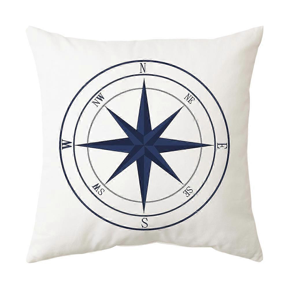 Set of 4 Nautical Cushion Covers - Marine Anchor Pattern - Navigation ...