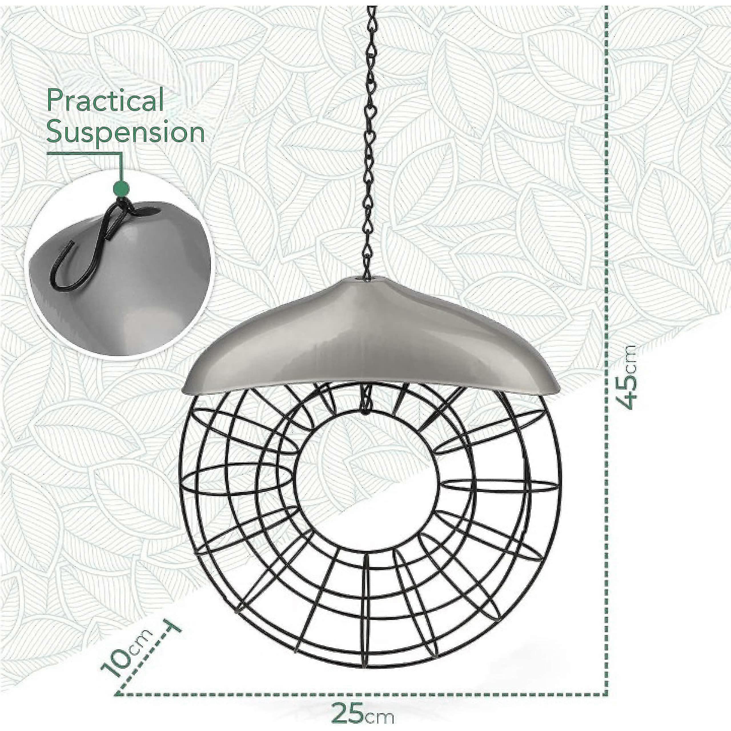 Fat Ball Feeder Silver - Metal Fat Ball Holder For Birds Hanging With ...