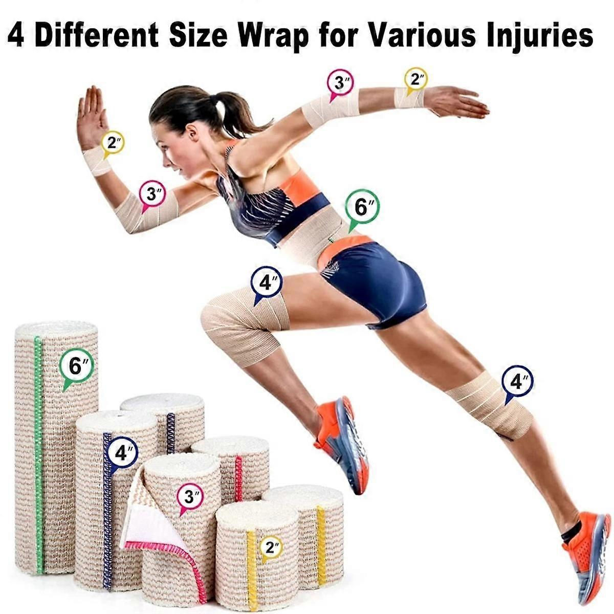 5 Rolls Elastic Bandage Wrap - Compression Bandage with Self Closure ...