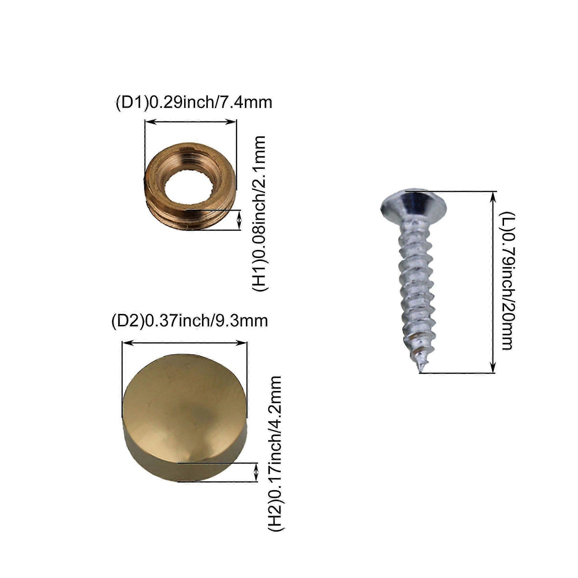 8pcs 10mm Home Decorative Copper Mirror Screw Cap Golden Furniture ...