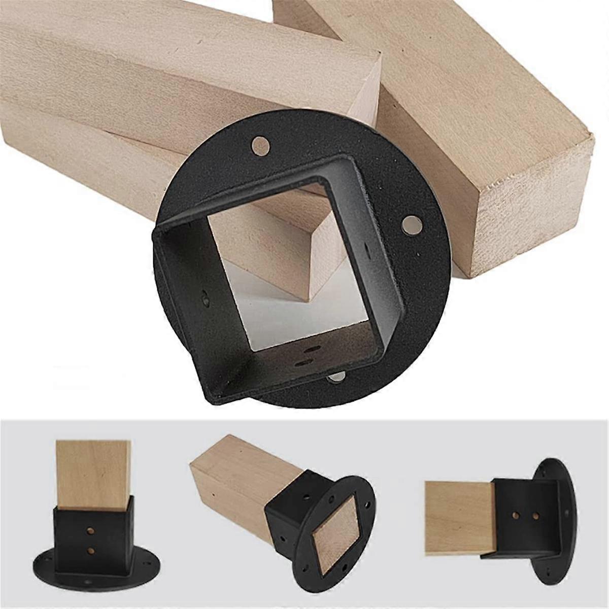 2Pcs 2X2 Square Fence Pole Flange Base Pergola Post Base Brackets Kit ...