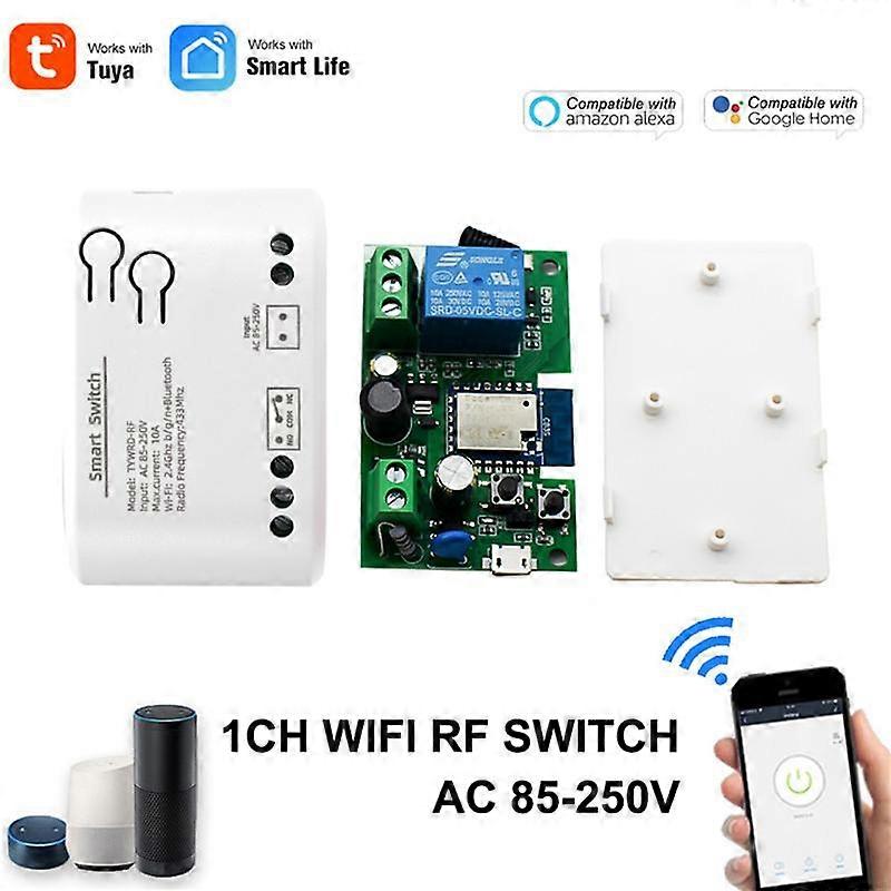 1CH RF Smart Switch AC85-250V WIFI Tuya Remote Control 433 Light Switch ...