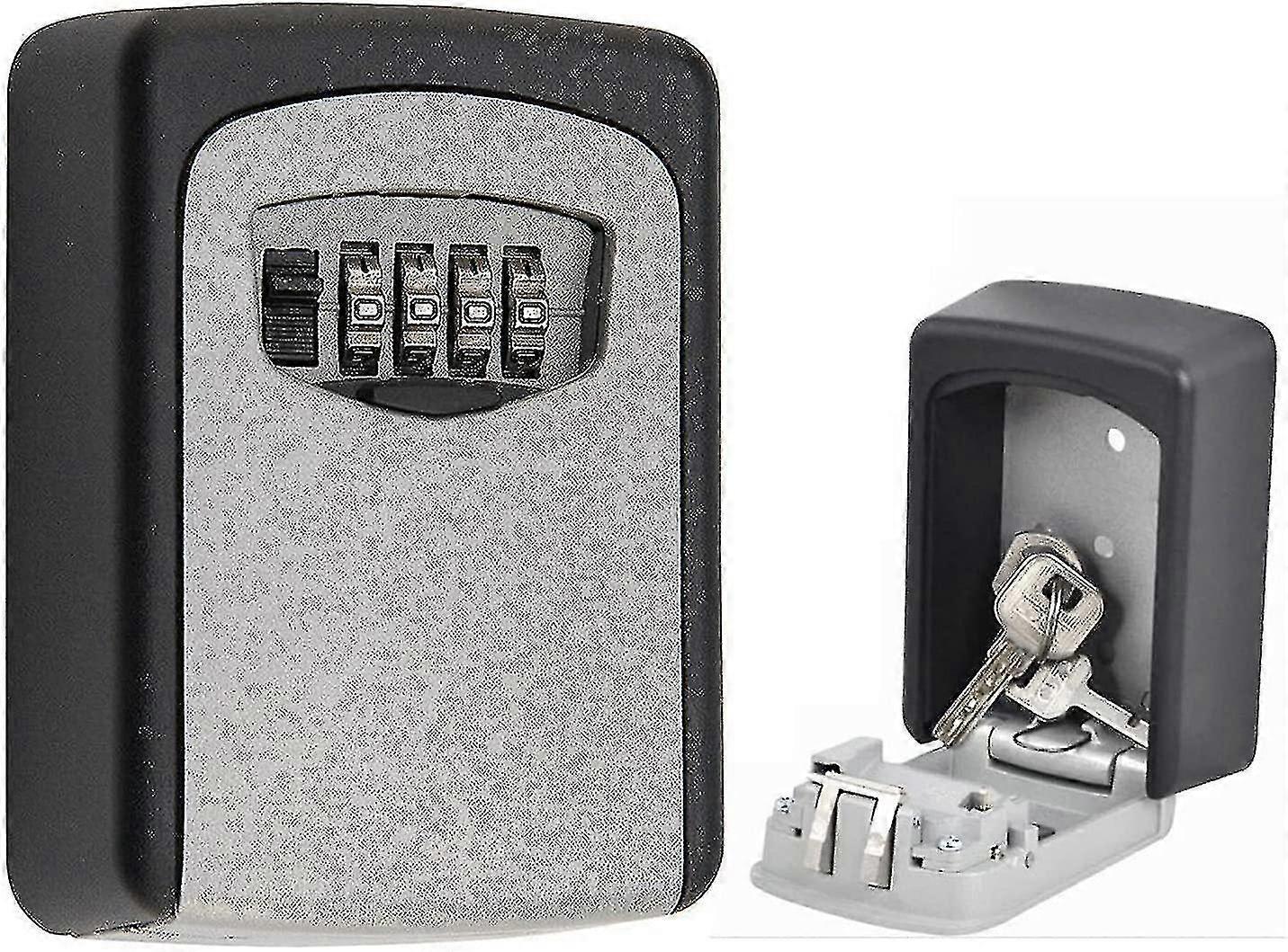 Key Lock With 4-digit Combination Lock Outdoor Wall Mounted Safe Key ...