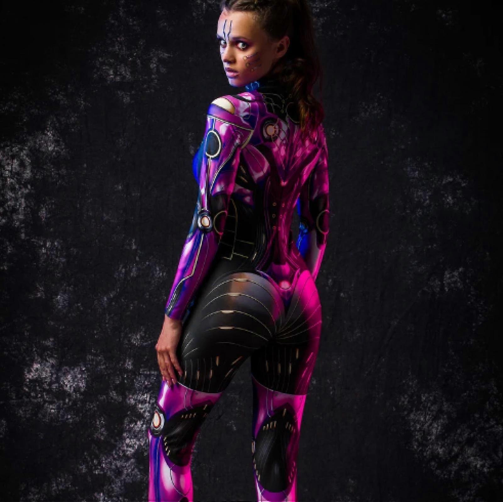 VIOLET ANDROID Halloween Costume, Full Body Robot Costume compatible ...