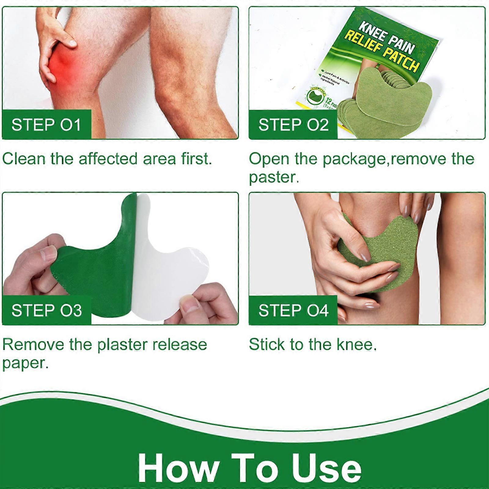 Knee Relief Heat Patches, Wormwood Knee Cervical Plaster Warming Pain ...