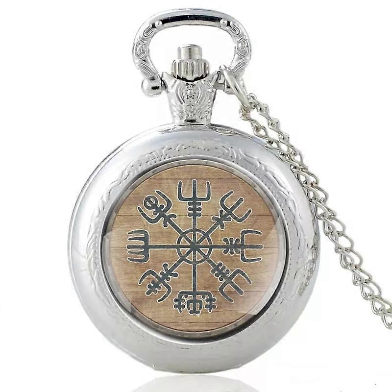 Viking Symbol Design Vintage Quartz Pocket Watch Men Women Glass Dome ...