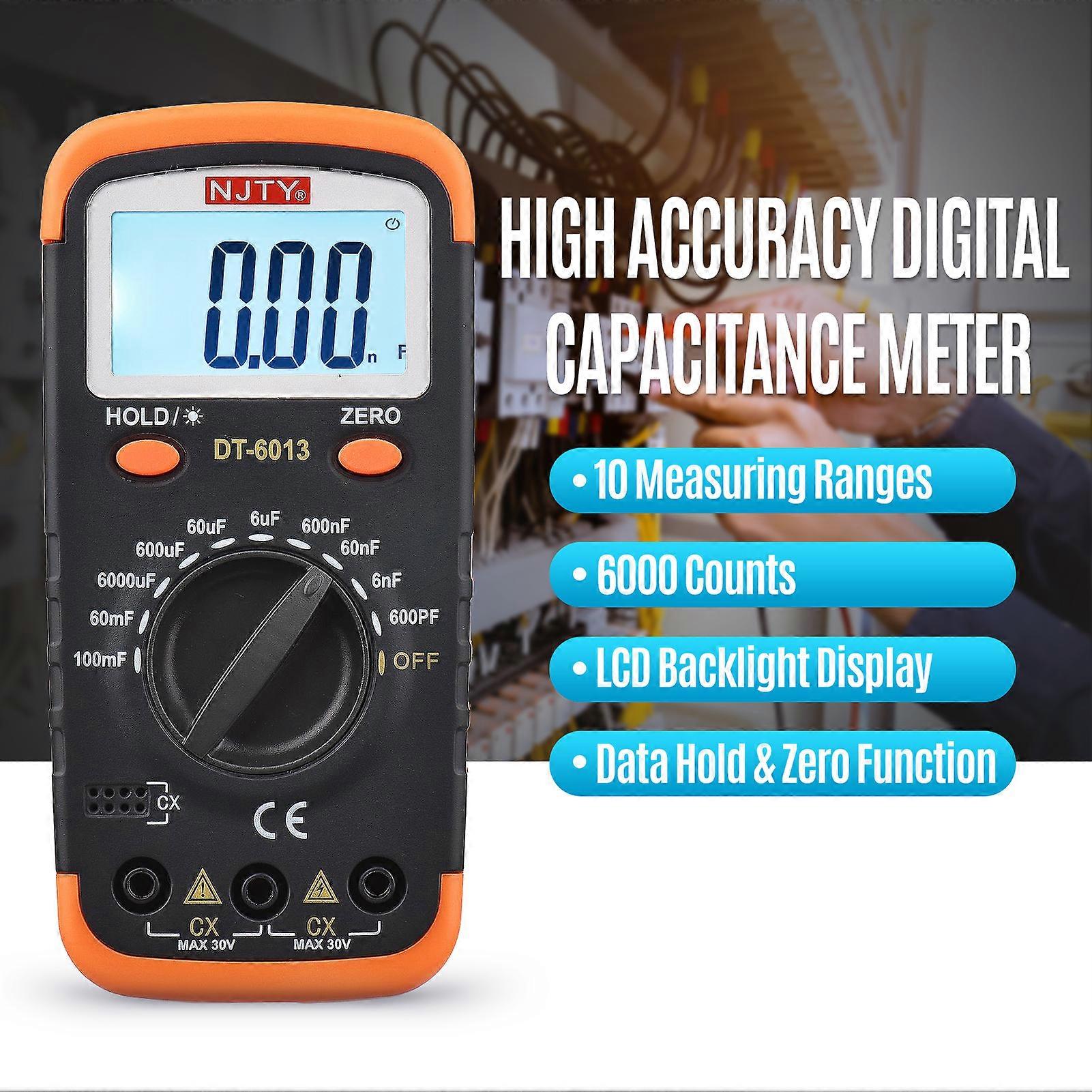Digital Capacitance Meter with LCD Backlight Display 600pF to 100mF ...
