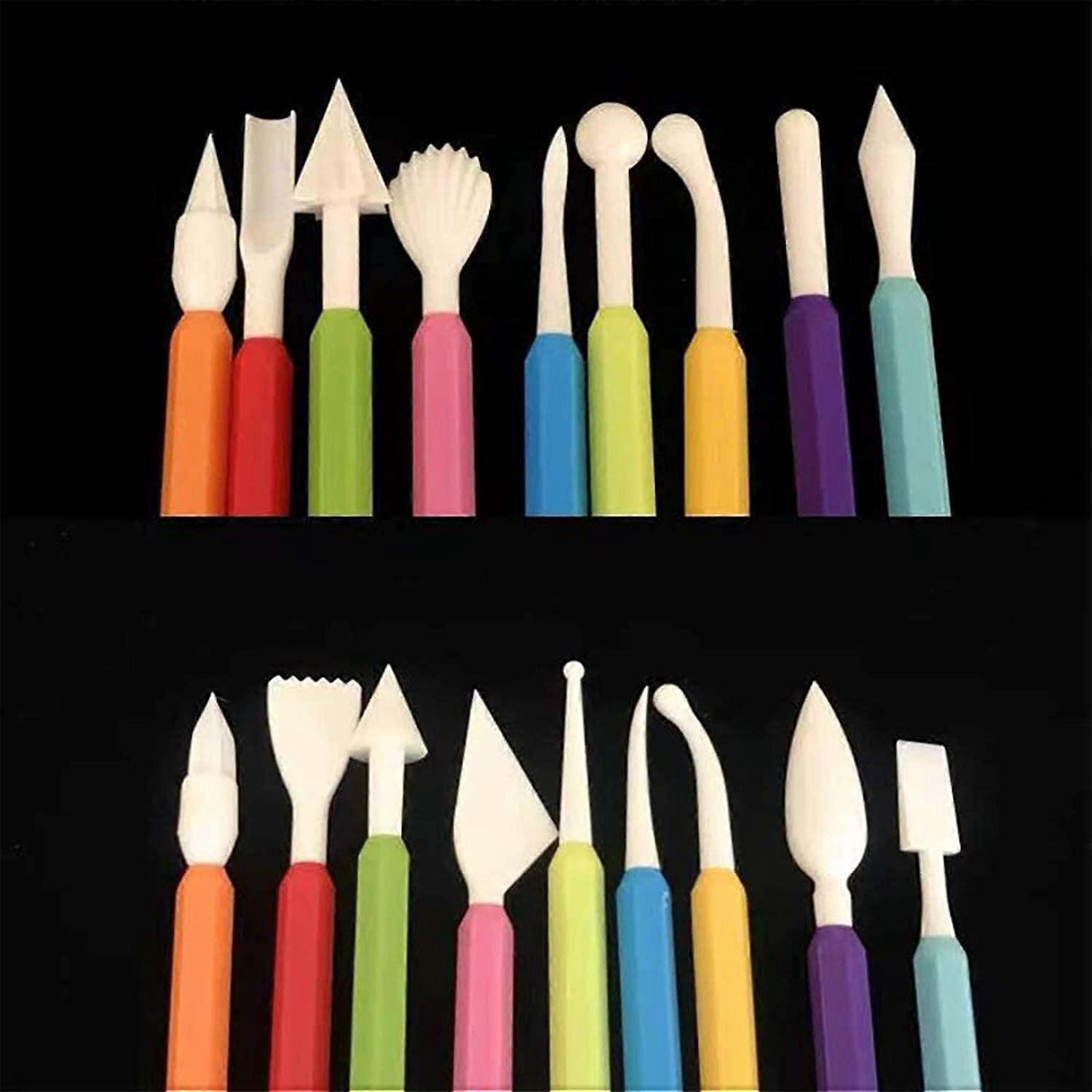 9 Piece Clay Carving Tool Set, Double Headed Plastic Ceramic Pottery Tool Set, Chef Decorating ...