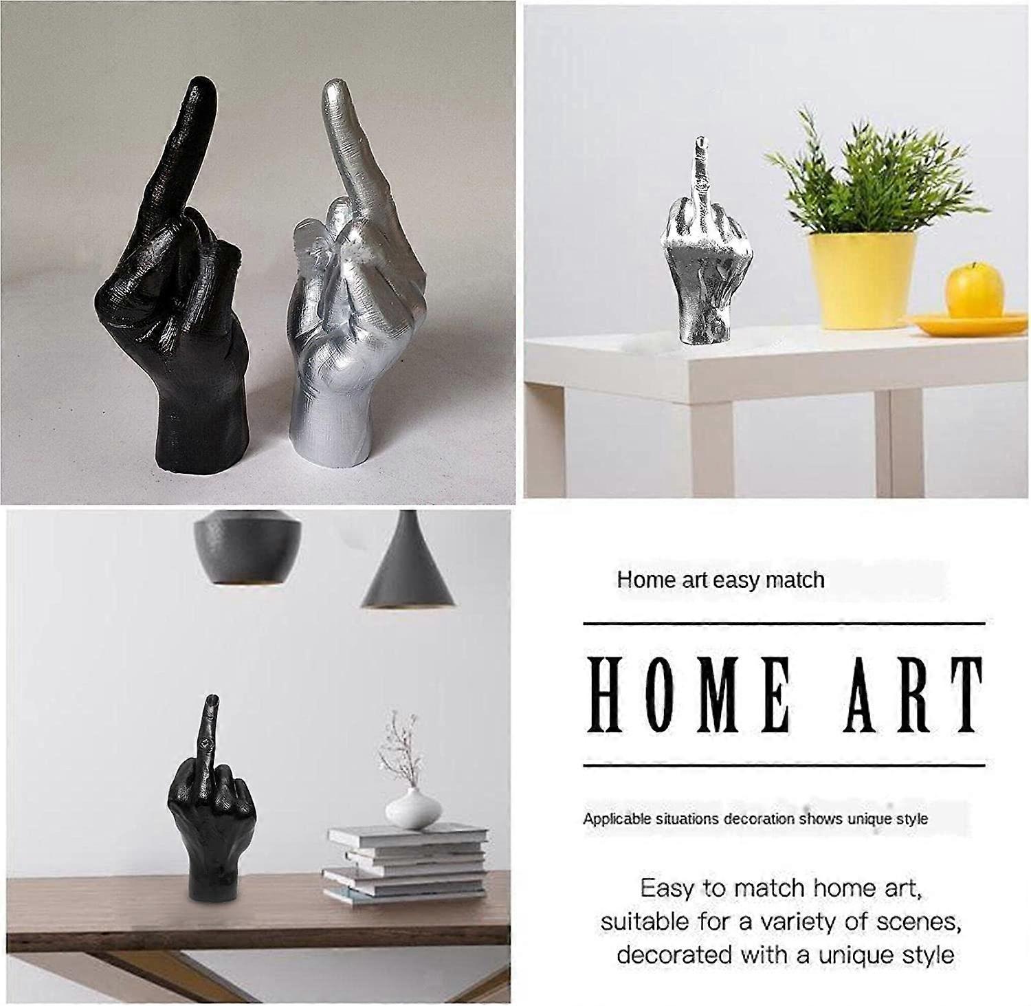 Modern Nordic Style Middle Finger Statue Resin Home Plant Decoration ...