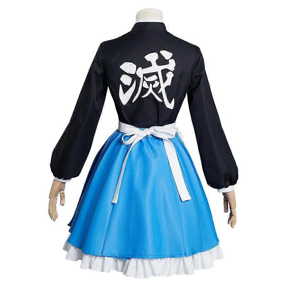 Anime Demon Slayer Hashibira Inosuke Cosplay Costume Maid Dress Outfits ...