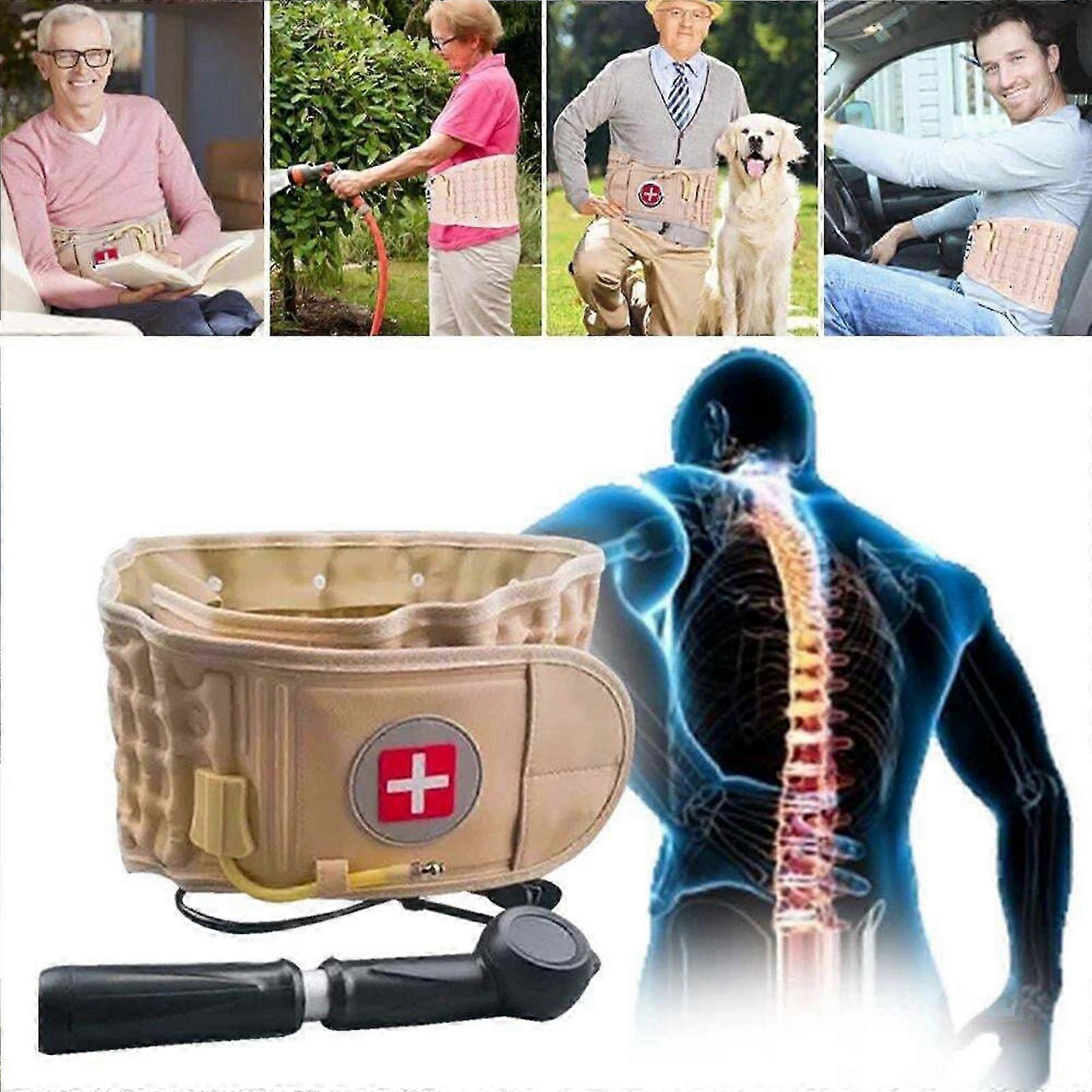 Lumbar Support Decompression Pain Spinal Air Traction Back Belt Heat ...