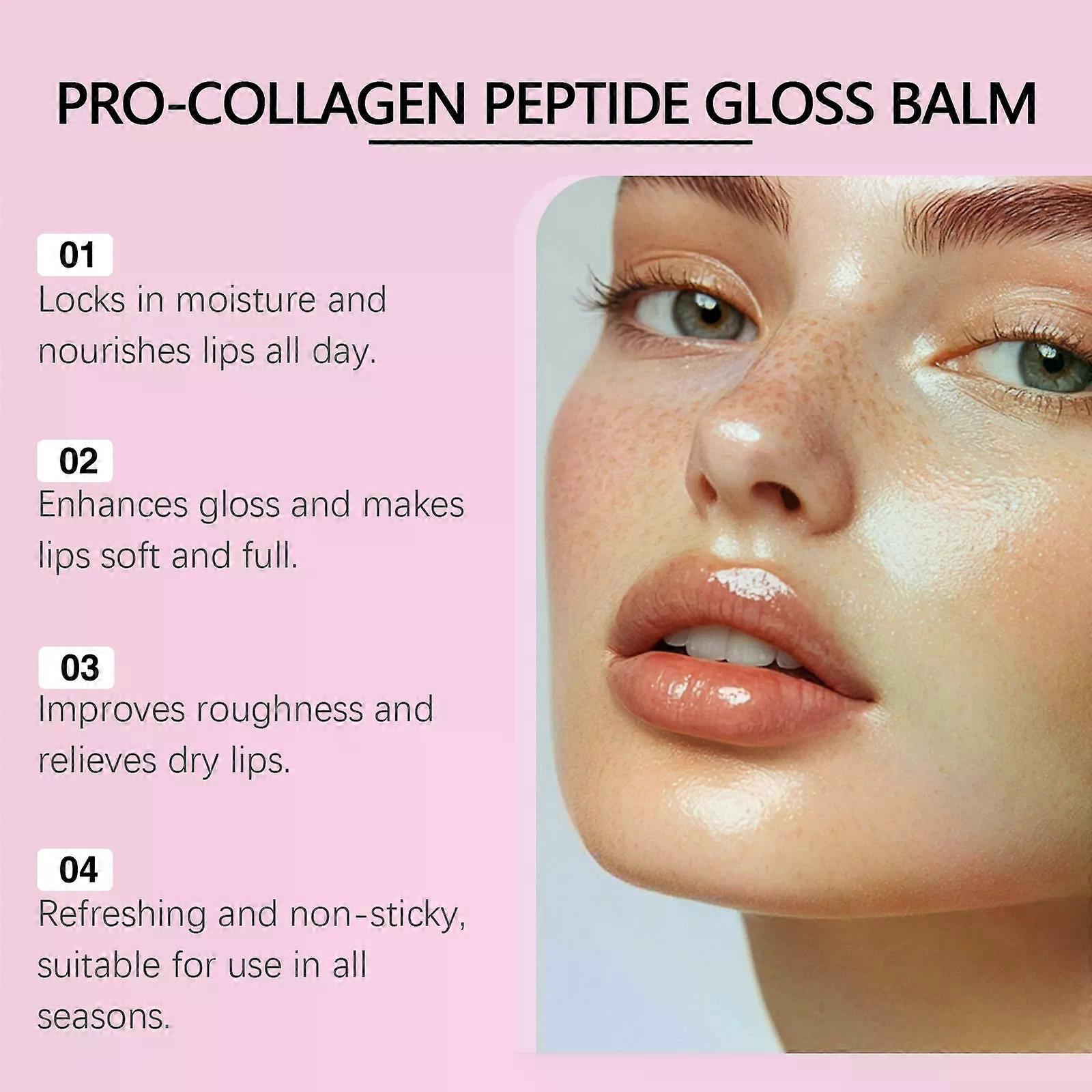 Pro-Collagen Peptide Lip Gloss Balm, Plumping and Hydrating Lip ...