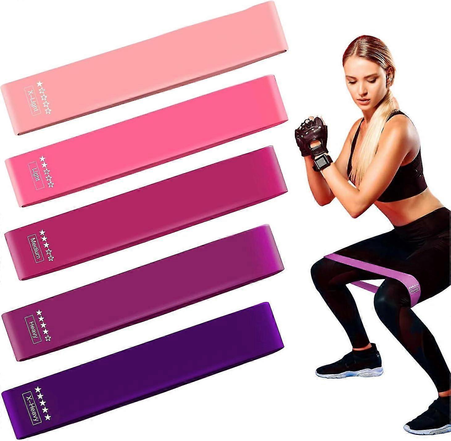 Fitness Bands Band Set Of 5 Exercise Band Resistance Bands Strength ...
