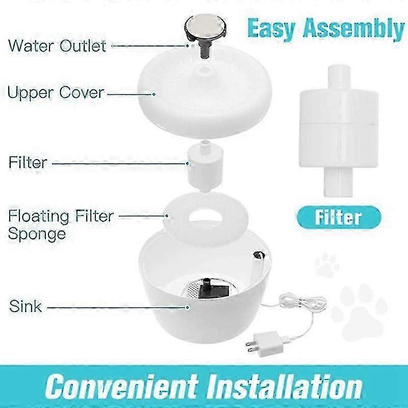Automatic Pet Water Fountain Filter 4-Pack - Flowing Loop for Dog/Cat ...