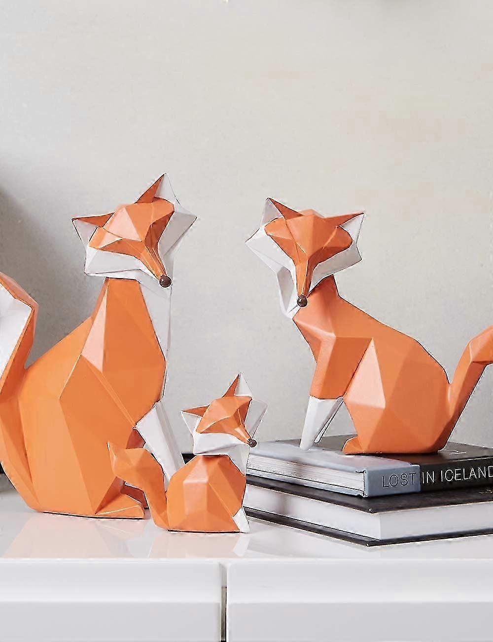 Fox Statue Animal Decor Figurine Animal Sculpture Modern Interior ...