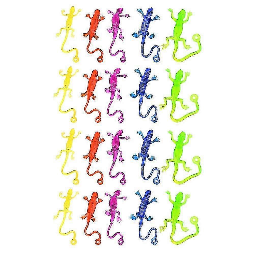 20 Pcs Bulk Toys Kids Sticky Gecko Toy Kids Sticky Toy Animals Fidget ...