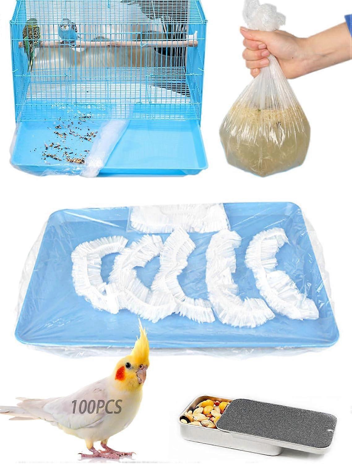 Disposable Bird Cage Liners Clear Plastic Parakeet Cage Liner Bag - 100 ...
