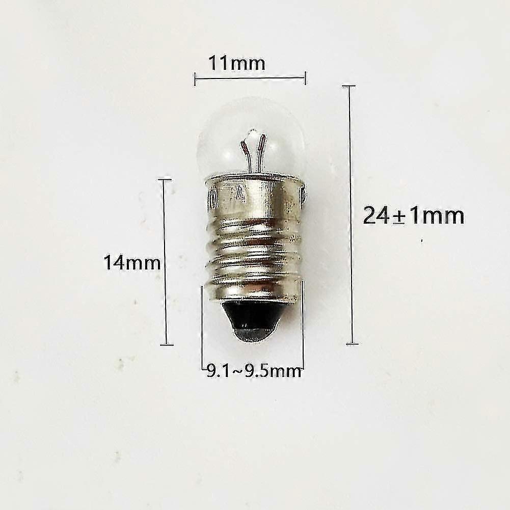 E10 Screw Base Bulbs 10 Pack, 6V 0.5A Mini Filament Bulbs for ...